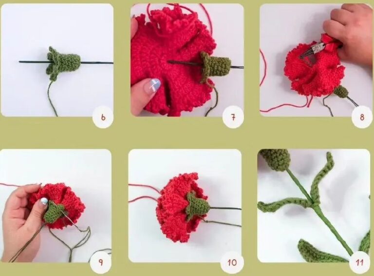 Easy Crochet Carnation Pattern To Make Flower - The Crafts