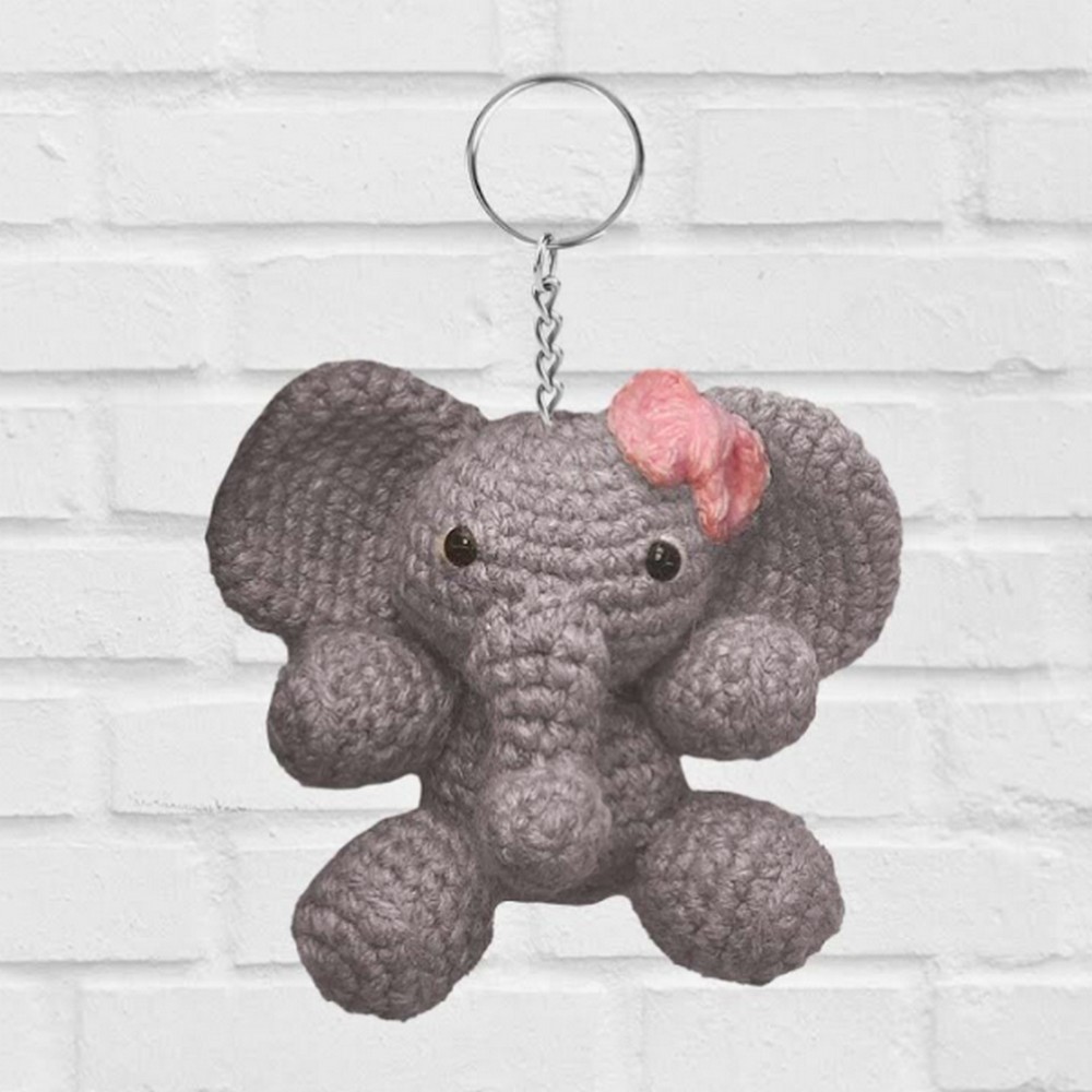 Crochet Amigurumi Elephant Keychain Pattern - The Crafts