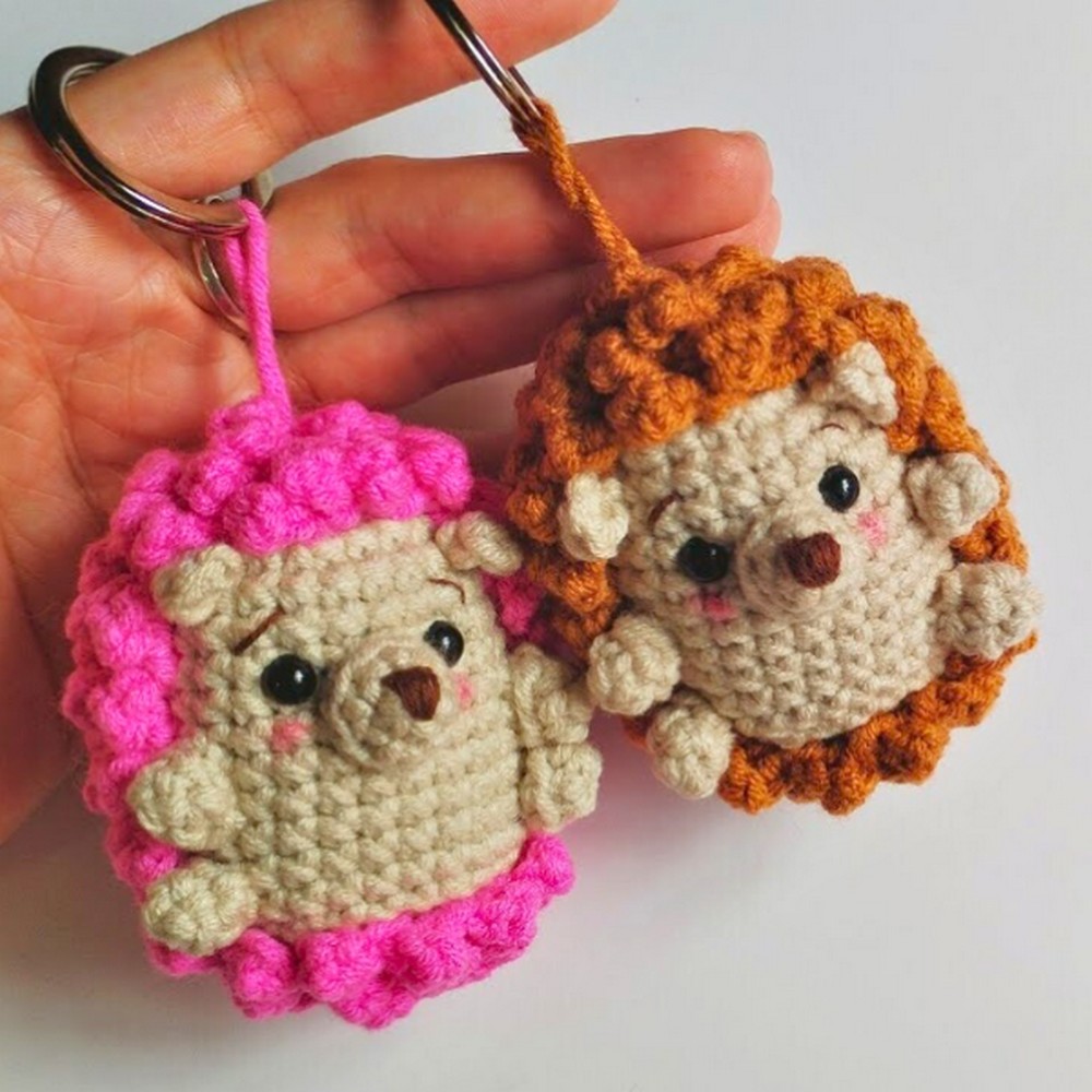 Cute Crochet Hedgehog Amigurumi Keychain Pattern - The Crafts