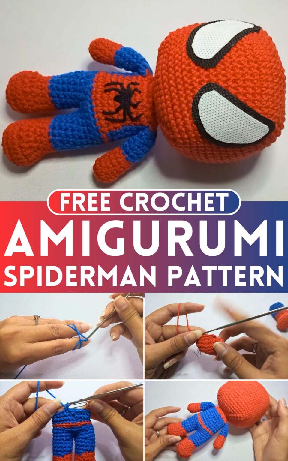Adorable Crochet Spiderman Amigurumi Pattern - The Crafts