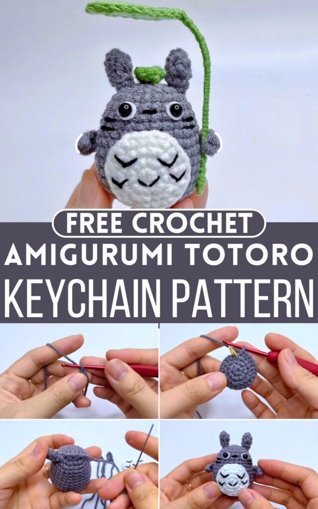 Crochet Amigurumi Totoro Keychain With Shiny Eyes Pattern - The Crafts
